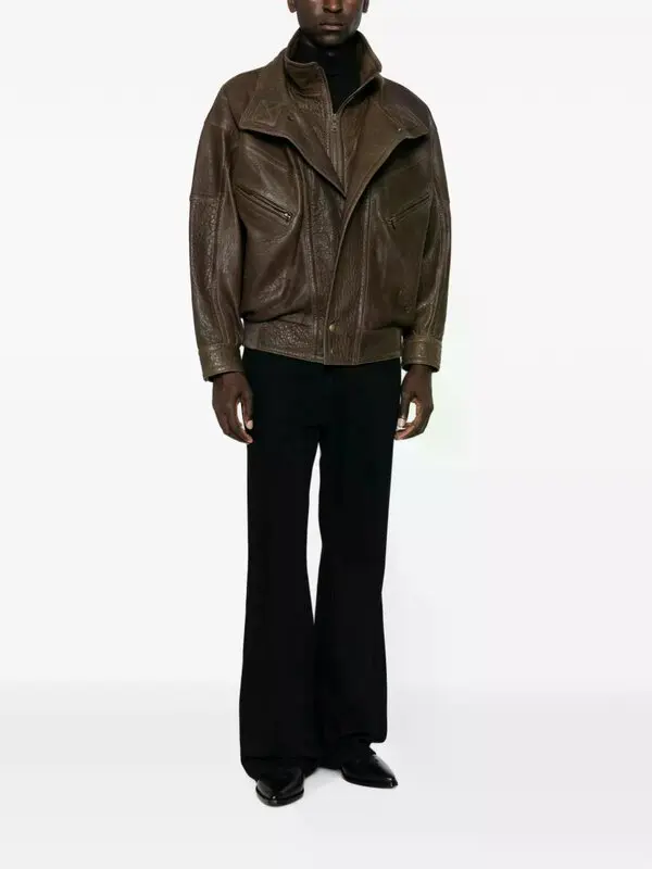 PETAR PETROV Grained Leather Jacket