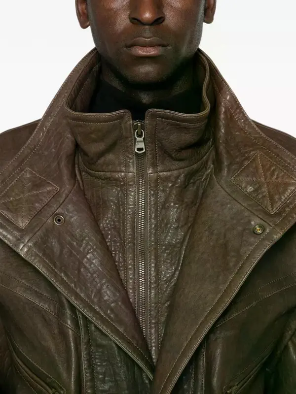 PETAR PETROV Grained Leather Jacket