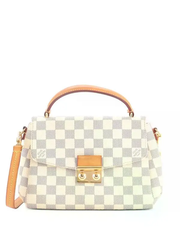 LOUIS VUITTON Croisette Handbag Damier Crossbody Bag - White