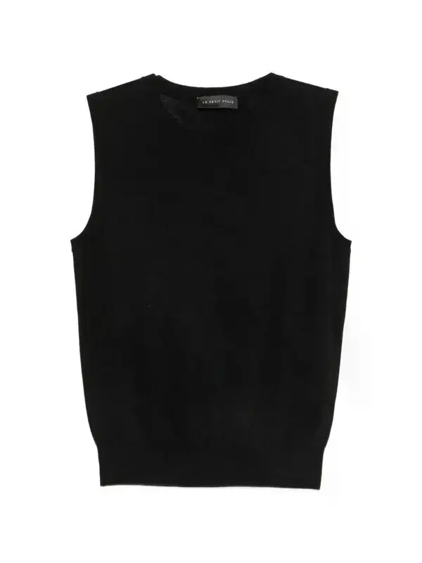 LE PETIT PULLE Crew-neck Vest - Black