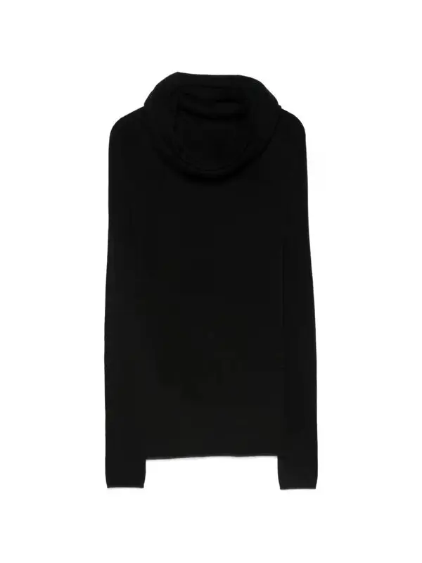 LE PETIT PULLE Off-shoulder Ruched Sweater - Black