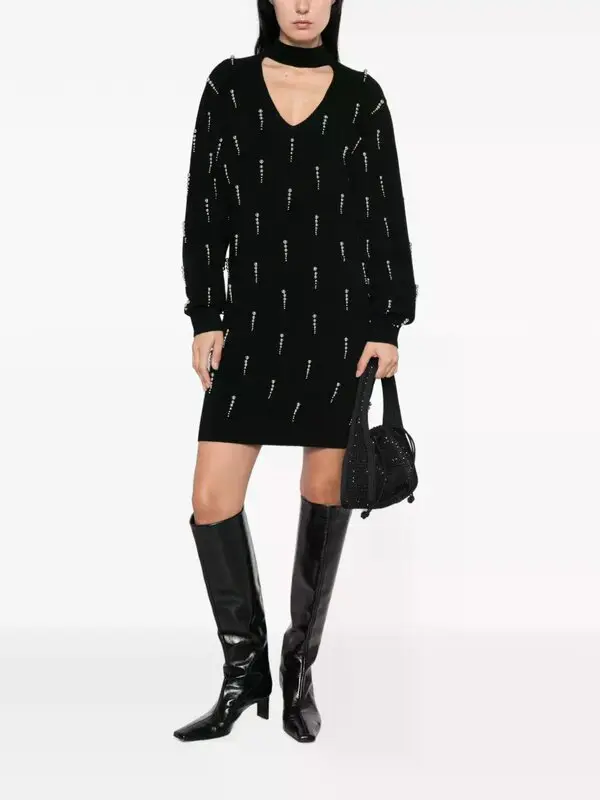 CIRCUS HOTEL Bead-embellished Cut-out Dress