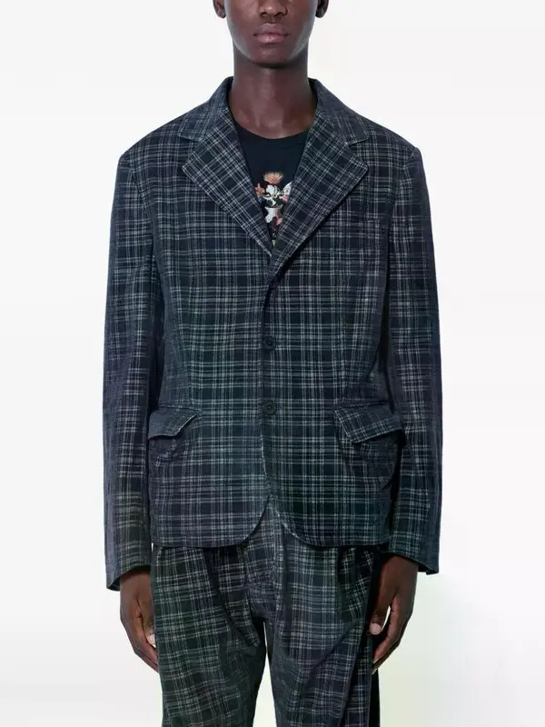 VIVIENNE WESTWOOD Checked Notched-lapels Blazer - Grey