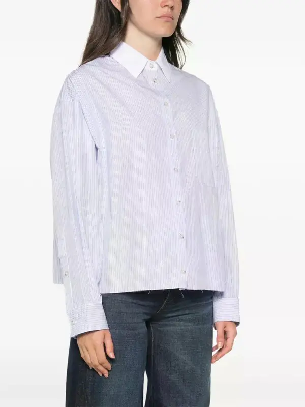 NINE:INTHE:MORNING Vertical-stripe Long-sleeve Shirt - Blue