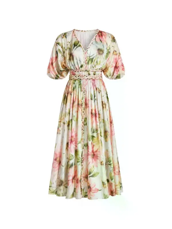 Guess Lucie Floral-print Pleated Dress