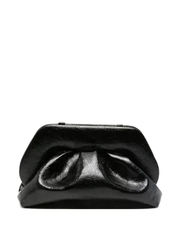 THEMOIRE Ruched Clutch Bag - Black