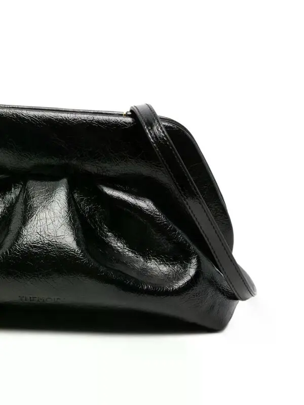 THEMOIRE Ruched Clutch Bag - Black