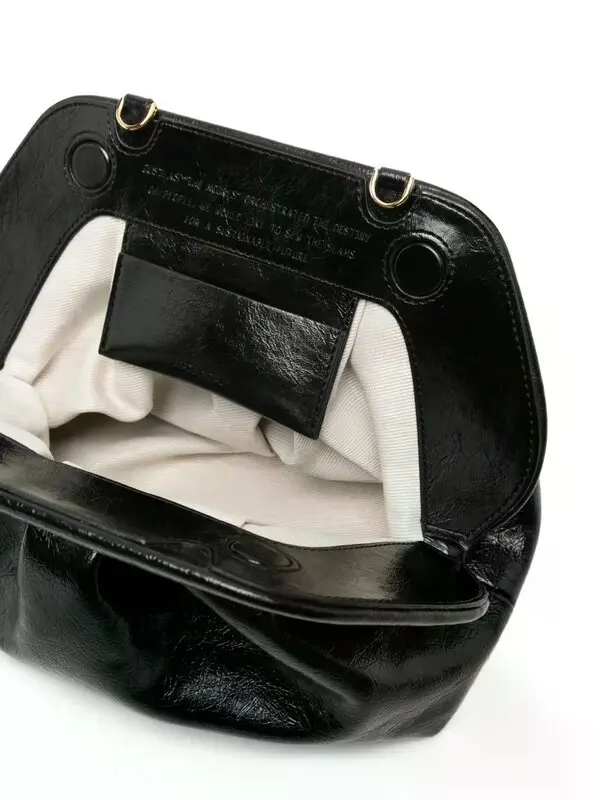 THEMOIRE Ruched Clutch Bag - Black