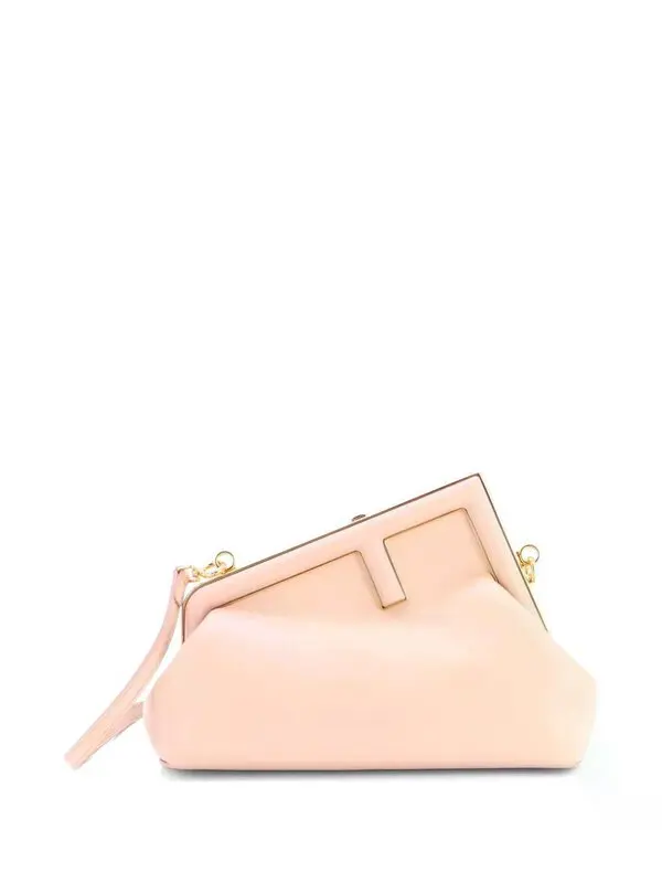 Fendi First Bag Leather Small Clutch Bag - Neutrals