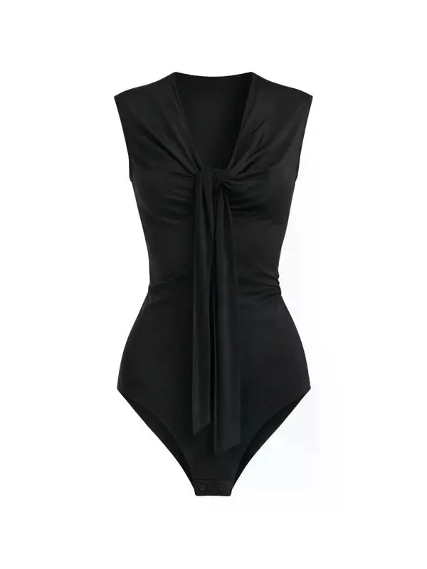 Max Mara Fennec Knot-detail Bodysuit - Black