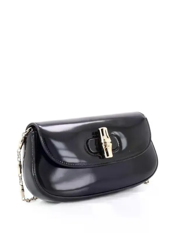 Gucci Bamboo Night Chain Leather Small Clutch Bag