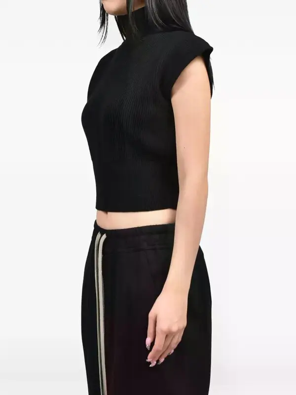 Rick Owens Ribbed Wide-shoulder Sleeveless Top