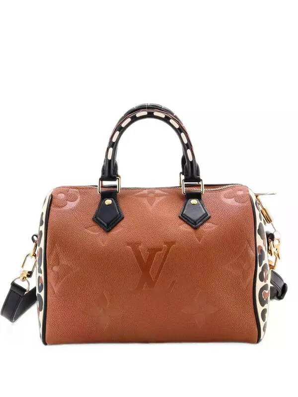 LOUIS VUITTON Speedy Bandouliere Bag Wild At Heart Monogram Empreinte Giant 25 Satchel - Brown
