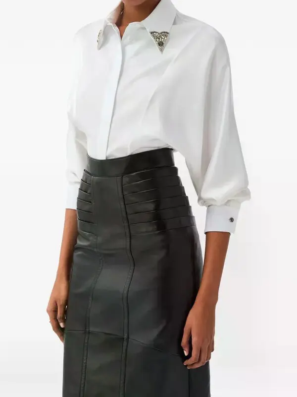 Versace Embellished-collar Cotton Poplin Shirt - White