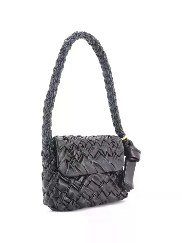 Bottega Veneta Kalimero Citta Intrecciato Plisse Leather Shoulder Bag