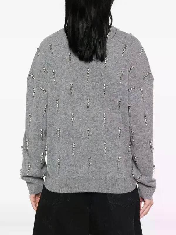 CIRCUS HOTEL Stud-embellished Knitted Sweater