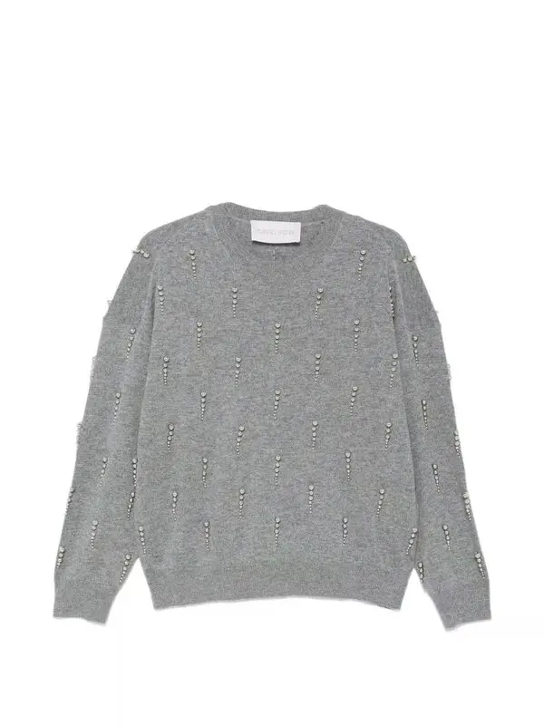 CIRCUS HOTEL Stud-embellished Fine Knit Sweater - Grey