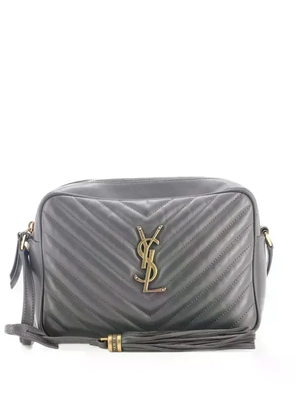 Saint Laurent Lou Camera Bag Matelasse Chevron Leather Small Crossbody Bag - Grey