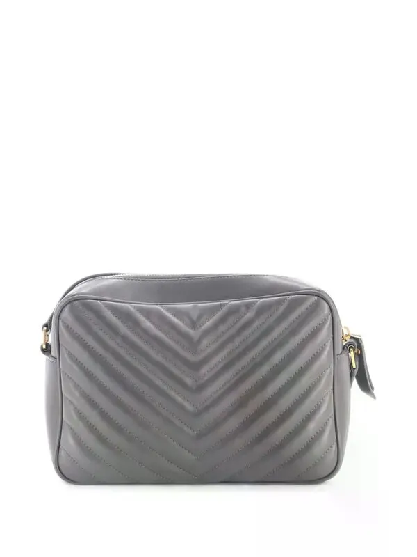 Saint Laurent Lou Camera Bag Matelasse Chevron Leather Small Crossbody Bag - Grey