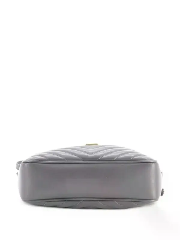 Saint Laurent Lou Camera Bag Matelasse Chevron Leather Small Crossbody Bag - Grey