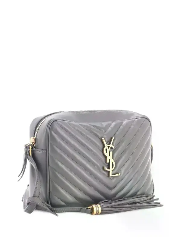 Saint Laurent Lou Camera Bag Matelasse Chevron Leather Small Crossbody Bag - Grey