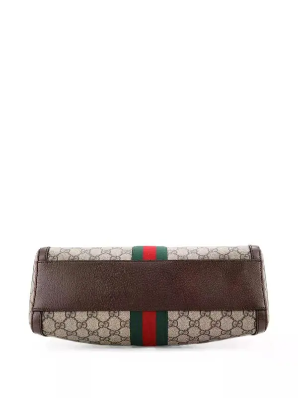 Gucci Ophidia Boston Bag Gg Coated Canvas Medium Satchel