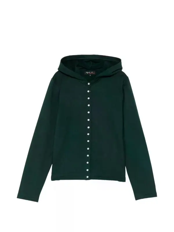 AGNES B. Snap Hoodie - Green