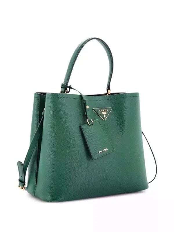 Prada Saffiano Leather Large Bucket Bag - Green