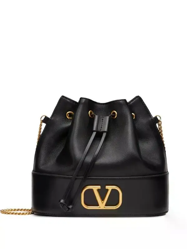 Valentino Garavani Mini Vlogo Signature Bucket Bag In Nappa Leather - Black