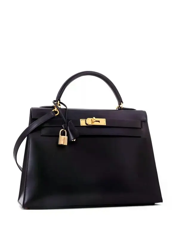 Hermès Kelly Handbag Box Calf With Gold Hardware 32 Satchel - Black