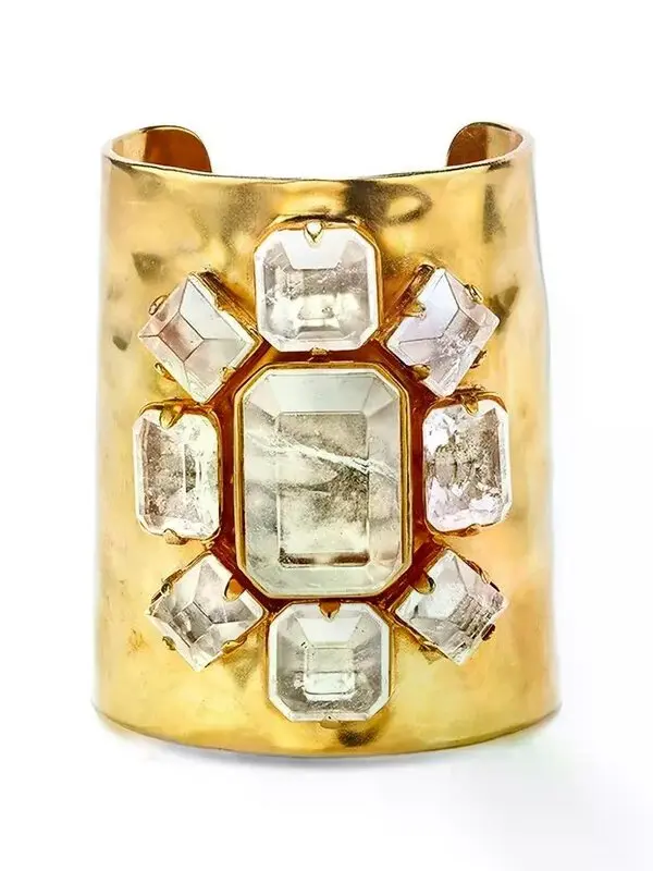 GOOSSENS Stones Rock Crystal Cuff Bracelet - Gold