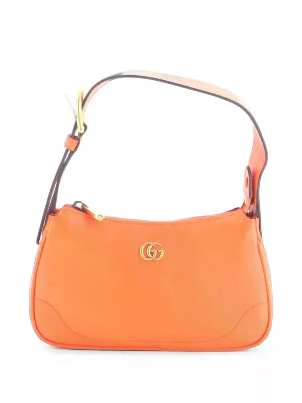 Gucci Aphrodite Leather Mini Shoulder Bag - Orange