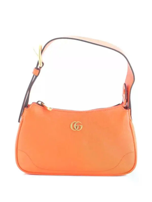Gucci Aphrodite Leather Mini Shoulder Bag - Orange
