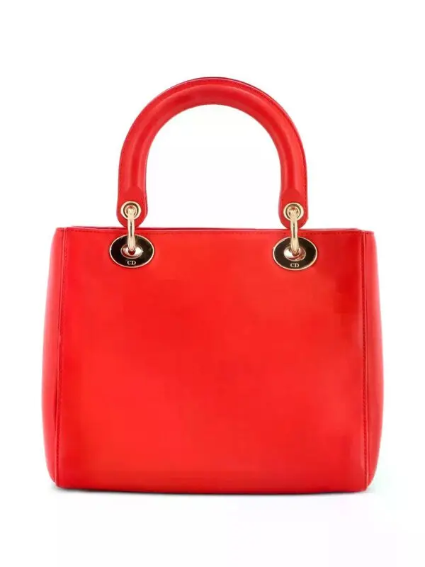 Dior Lady Limited Edition Niki De Saint Phalle Embroidered Leather Satchel - Red