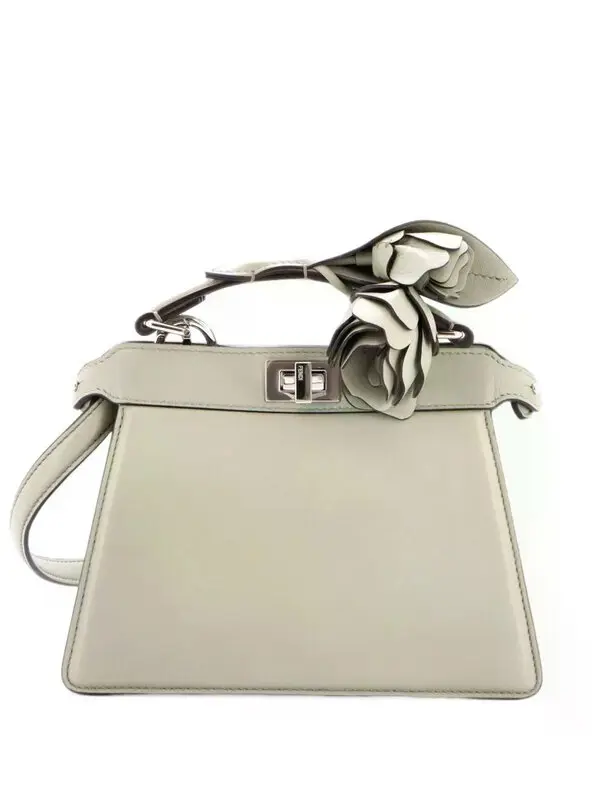Fendi Peekaboo Iseeu Bag Leather With Embellished Handle Petite Crossbody Bag - Green
