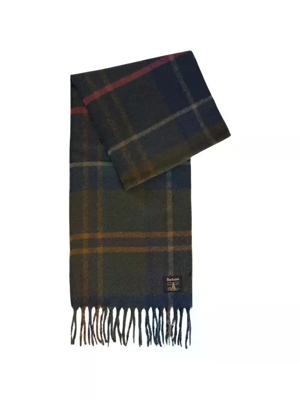 Barbour Yorklane Tartan-pattern Fringed Scarf - Green