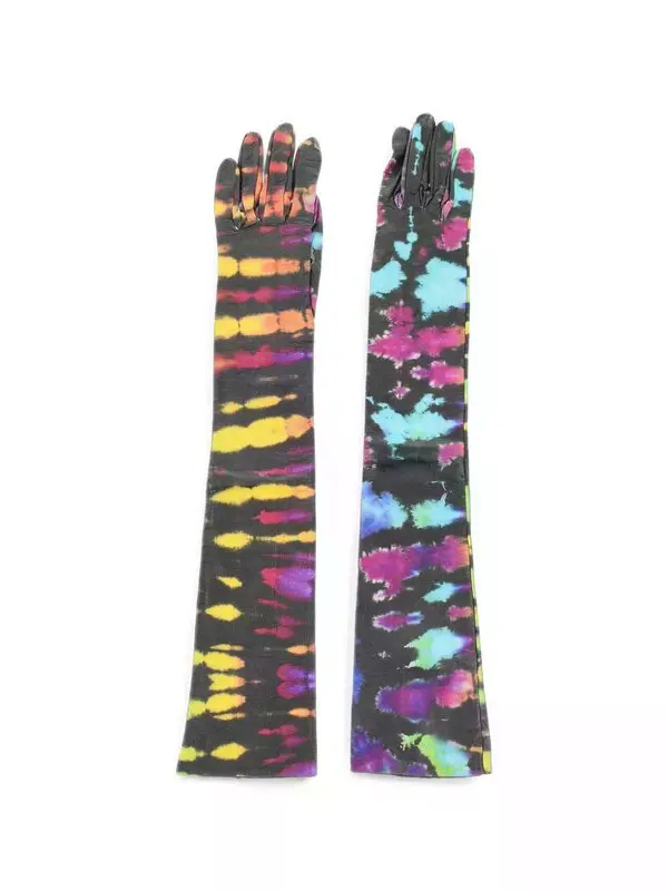 Dsquared2 Tie-dye Effect Leather Gloves - Black