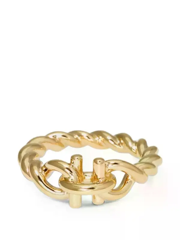 FERRAGAMO Torchon Gancini Ring - Gold
