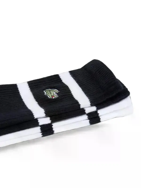 Lacoste Logo-appliqué Striped Socks
