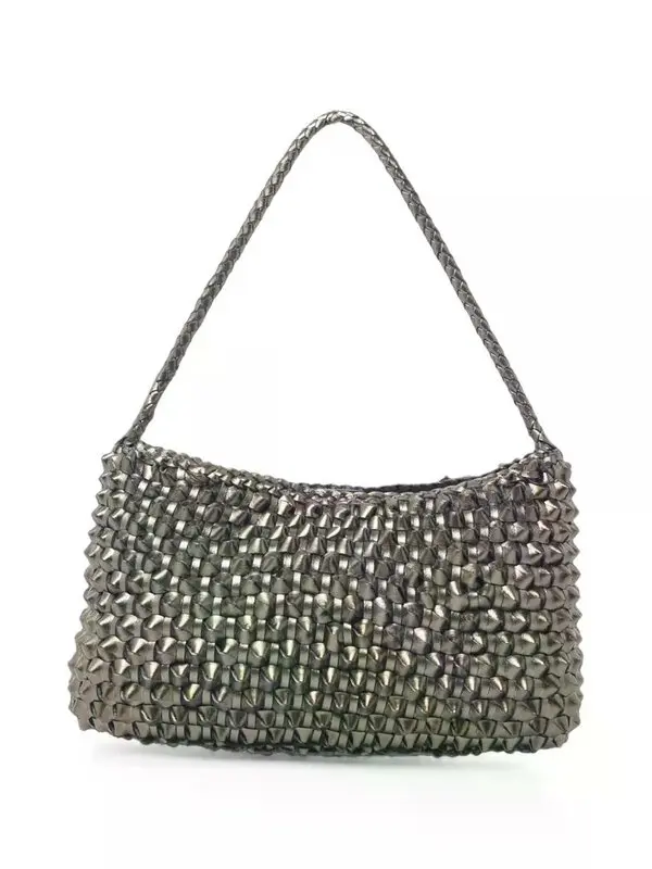 Dragon Diffusion Basil Cactus Woven Shoulder Bag - Silver