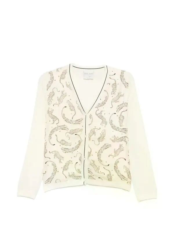 FORTE_FORTE Leopard-print V-neck Cardigan - Neutrals