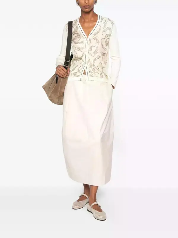 FORTE_FORTE Leopard-print V-neck Cardigan