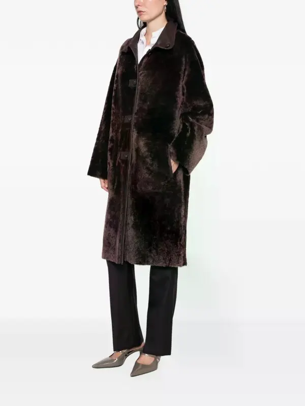 JOSEPH Reversible Shearling Coat - Brown