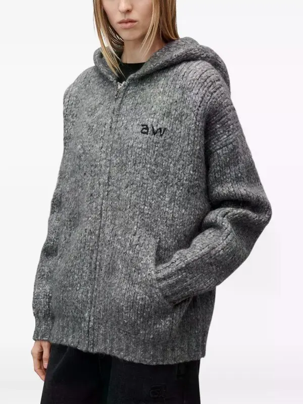 Alexander Wang Embroidered Zip-up Oversized Hoodie