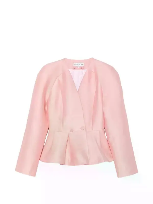 Stine Goya Peplum Hem V-neck Jacket - Pink