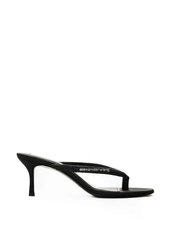 Alexander Wang Courtney 65mm Thong Logo Sandals - Black