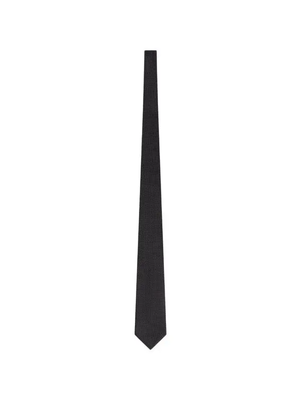 FURSAC Micro-dot Silk Neck Tie - Black