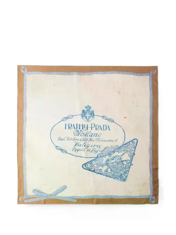 Prada Printed Silk Twill Scarf 90 - Neutrals