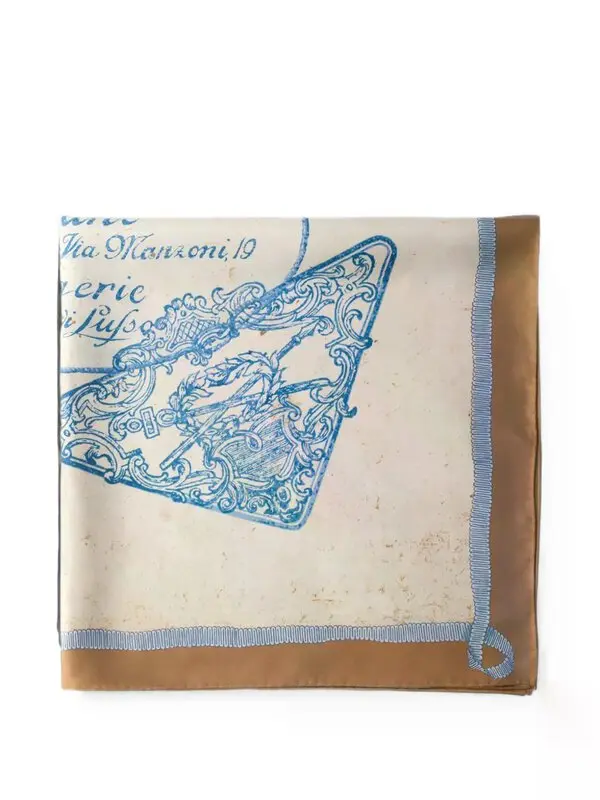 Prada Printed Silk Twill Scarf 90