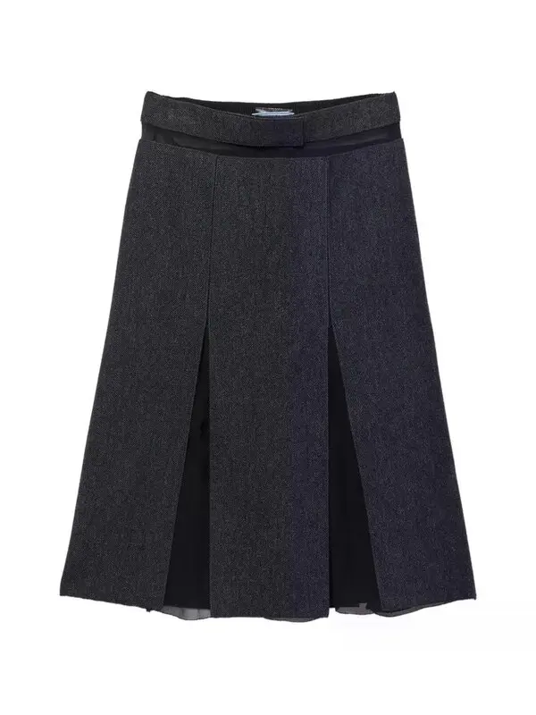 Prada Double Wool Midi-skirt - Grey